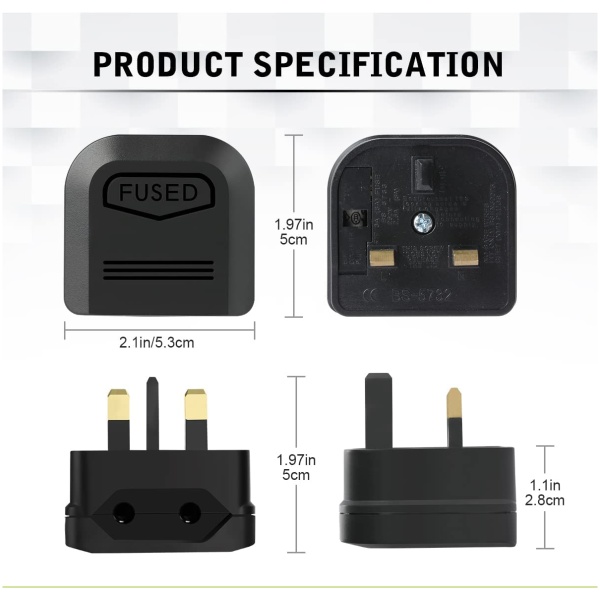 European to UK Plug Adaptor - Sevenoaks Computers