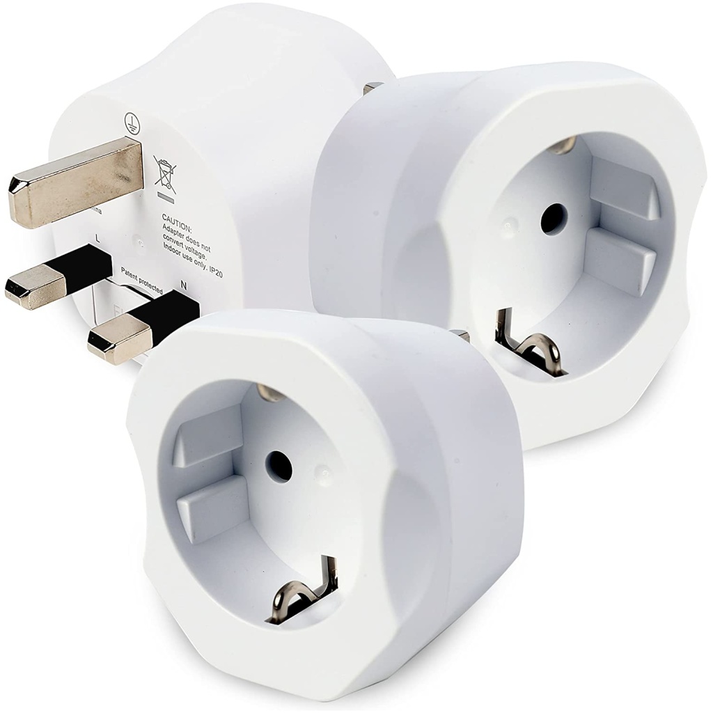 European To Uk Plug Adaptor, 2 Pin To 3 Pin Eu To Uk adapter , White Uk ...
